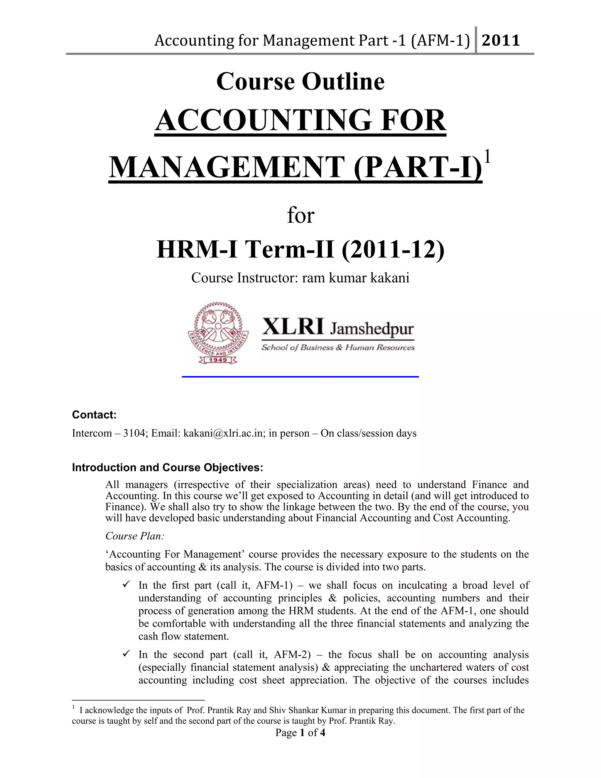 2011 afm outline | PDF