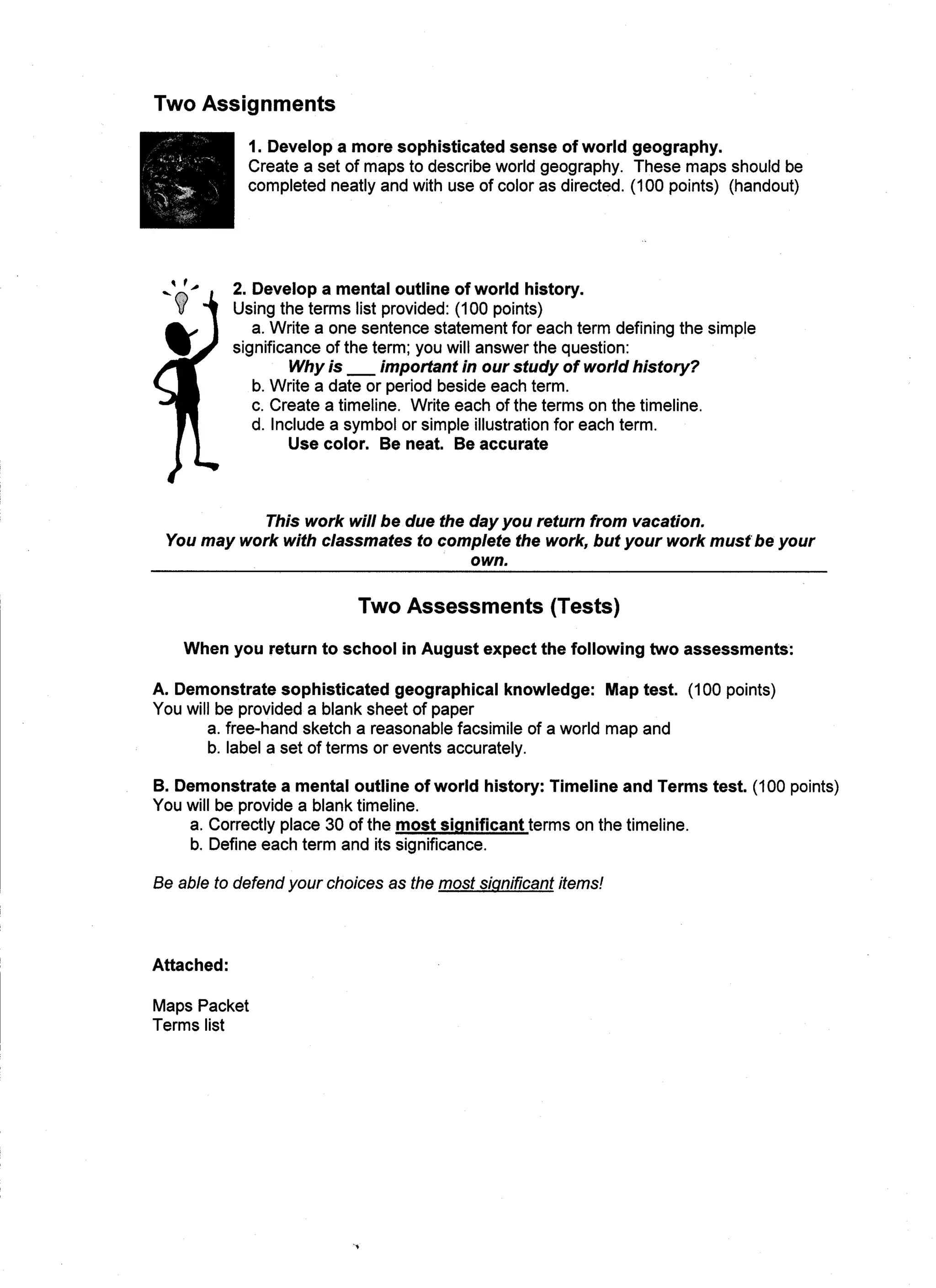 2011 ap world summer assignment and letter | PDF