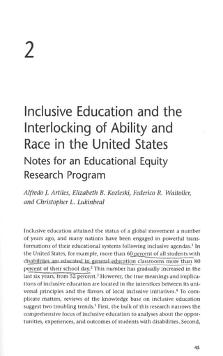 Inclusive education and interlocking of ability and race | PDF