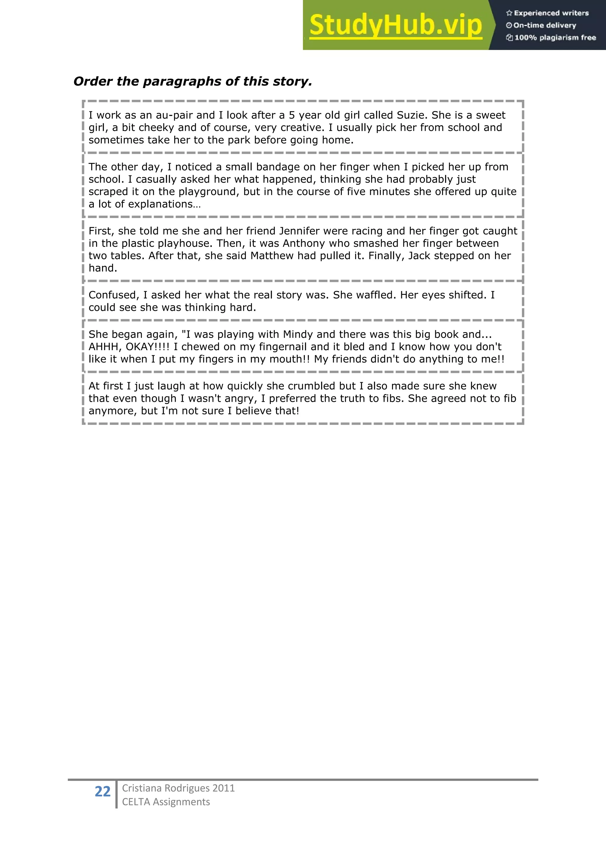 2011 Cambridge CELTA Assignments | PDF