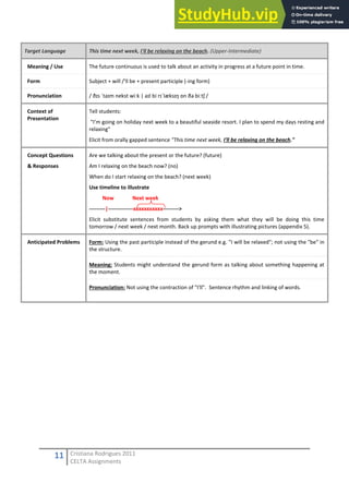 2011 Cambridge CELTA Assignments | PDF