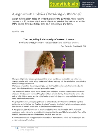 2011 Cambridge CELTA Assignments | PDF