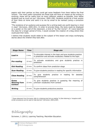 2011 Cambridge CELTA Assignments | PDF