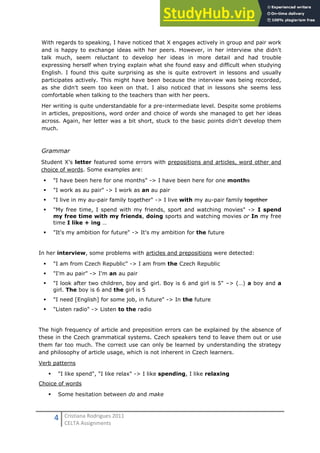 2011 Cambridge CELTA Assignments | PDF