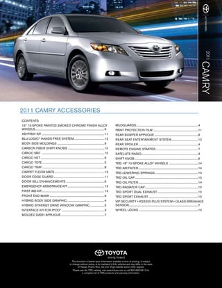2011 Toyota Camry Accessories
