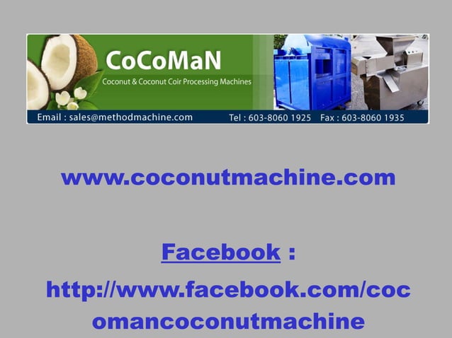 CoCoMaN coconut oil processing | PPT