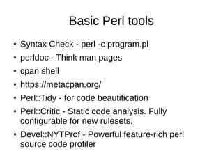 Perl - laziness, impatience, hubris, and one liners | ODP | Programming Languages | Computing