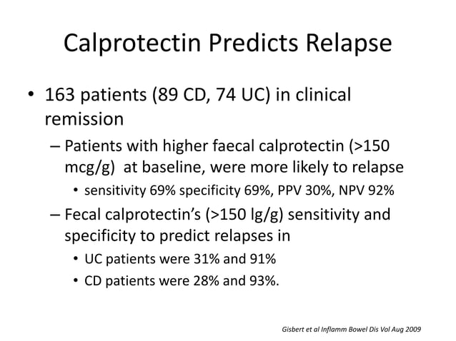 2011 Calprotectin in inflammatory bowel disease | PPT | Digestive ...