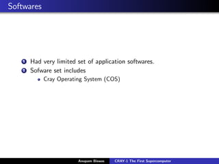 Cray-1 The First Supercomputer | PDF
