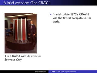 Cray-1 The First Supercomputer | PDF