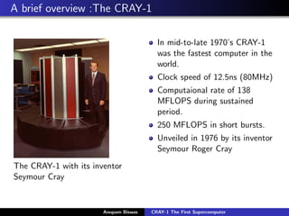 Cray-1 The First Supercomputer | PDF