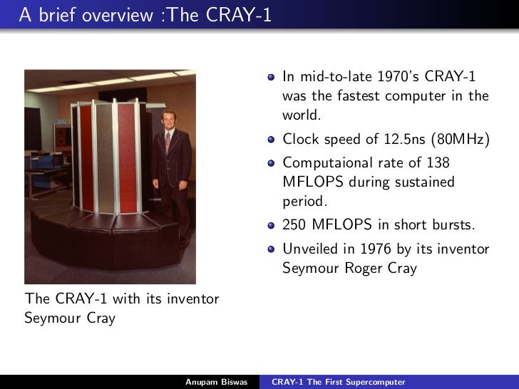 Cray-1 The First Supercomputer