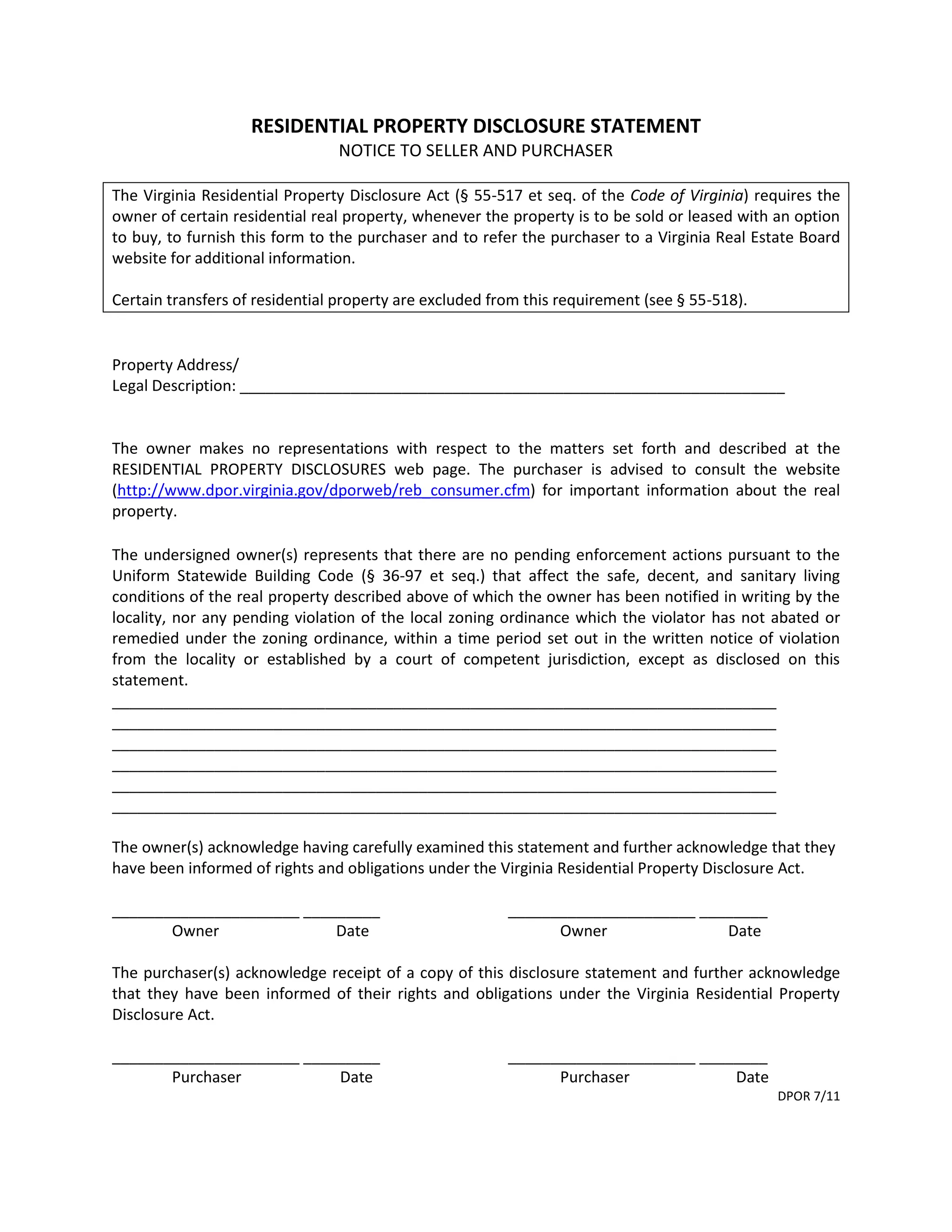 2011 Virginia Disclosure Statement | PDF | Free Download
