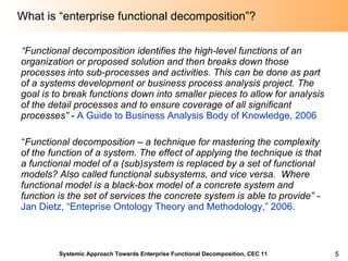 Systemic approach towards enterprise functional decomposition | PPT