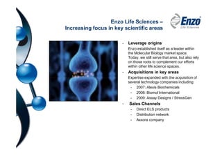 2012 Enzo Life Sciences Capabilities Presentation | PDF | Biotech and ...