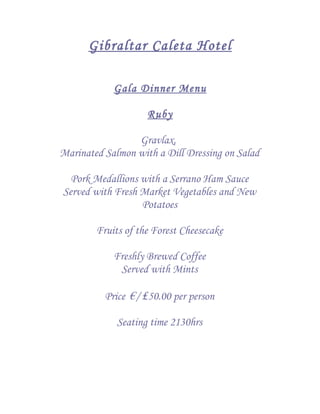 Gala Dinner Menu 2011 gala english | DOC