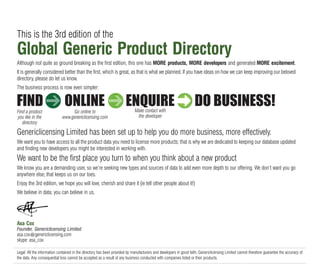 2011 Global Generic Product Directory Demo | PDF