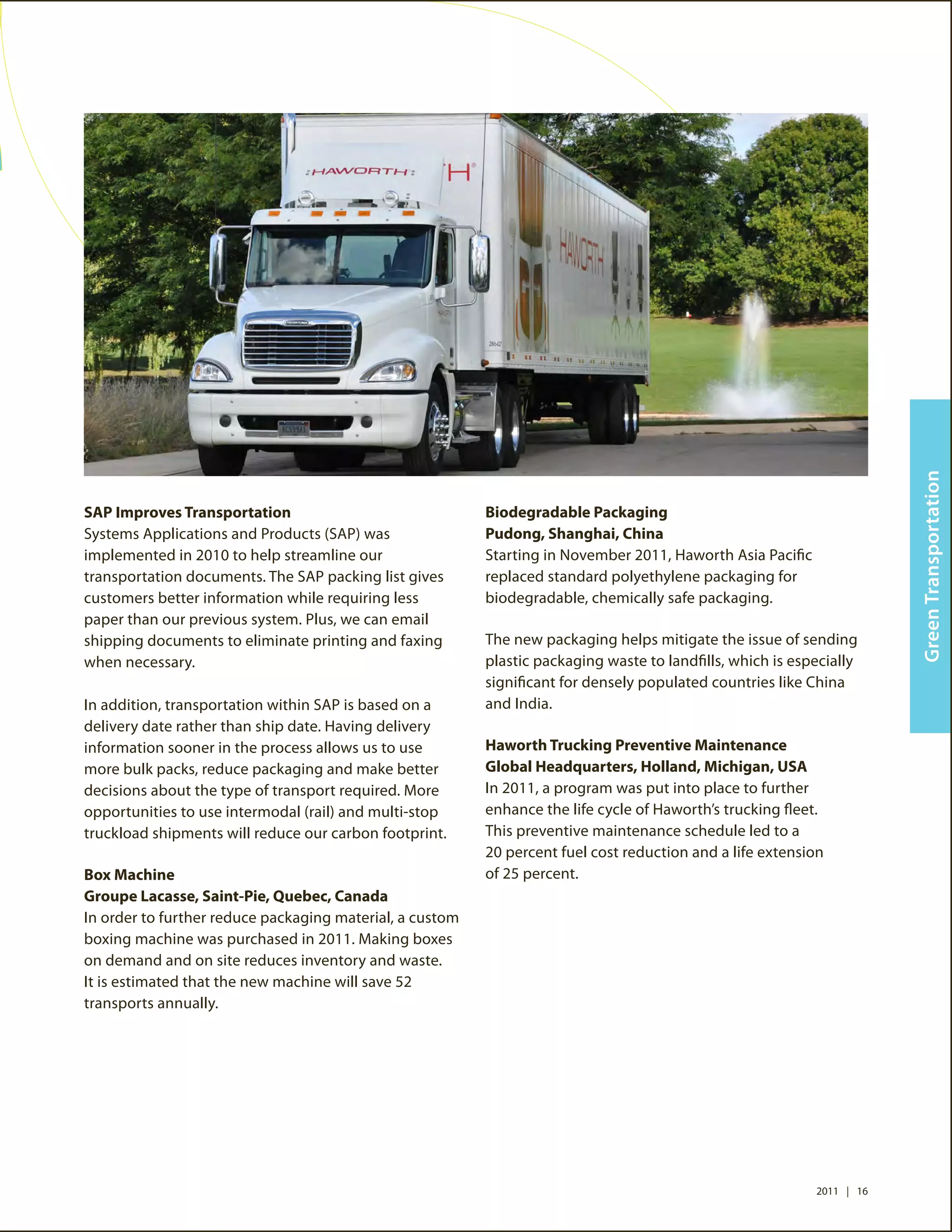 2011 Haworth Sustainability Final (Reduced Size) | PDF