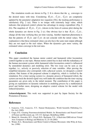 Adaptive Control Scheme with Parameter Adaptation - From Human Motor Control to Humanoid Robot ...