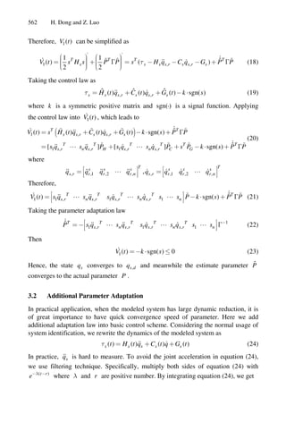 Adaptive Control Scheme with Parameter Adaptation - From Human Motor Control to Humanoid Robot ...