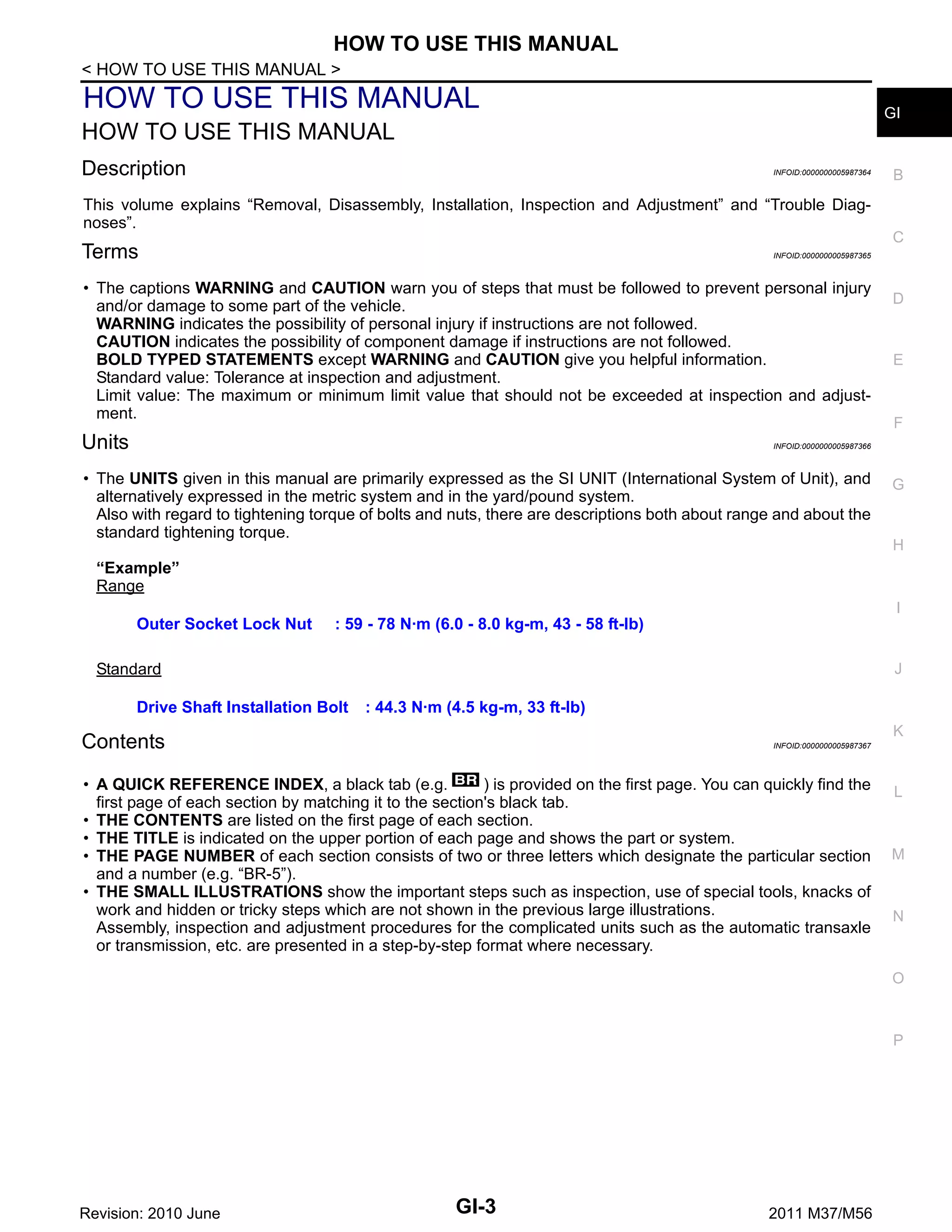 2011 infiniti m37 m56 service repair manual | PDF