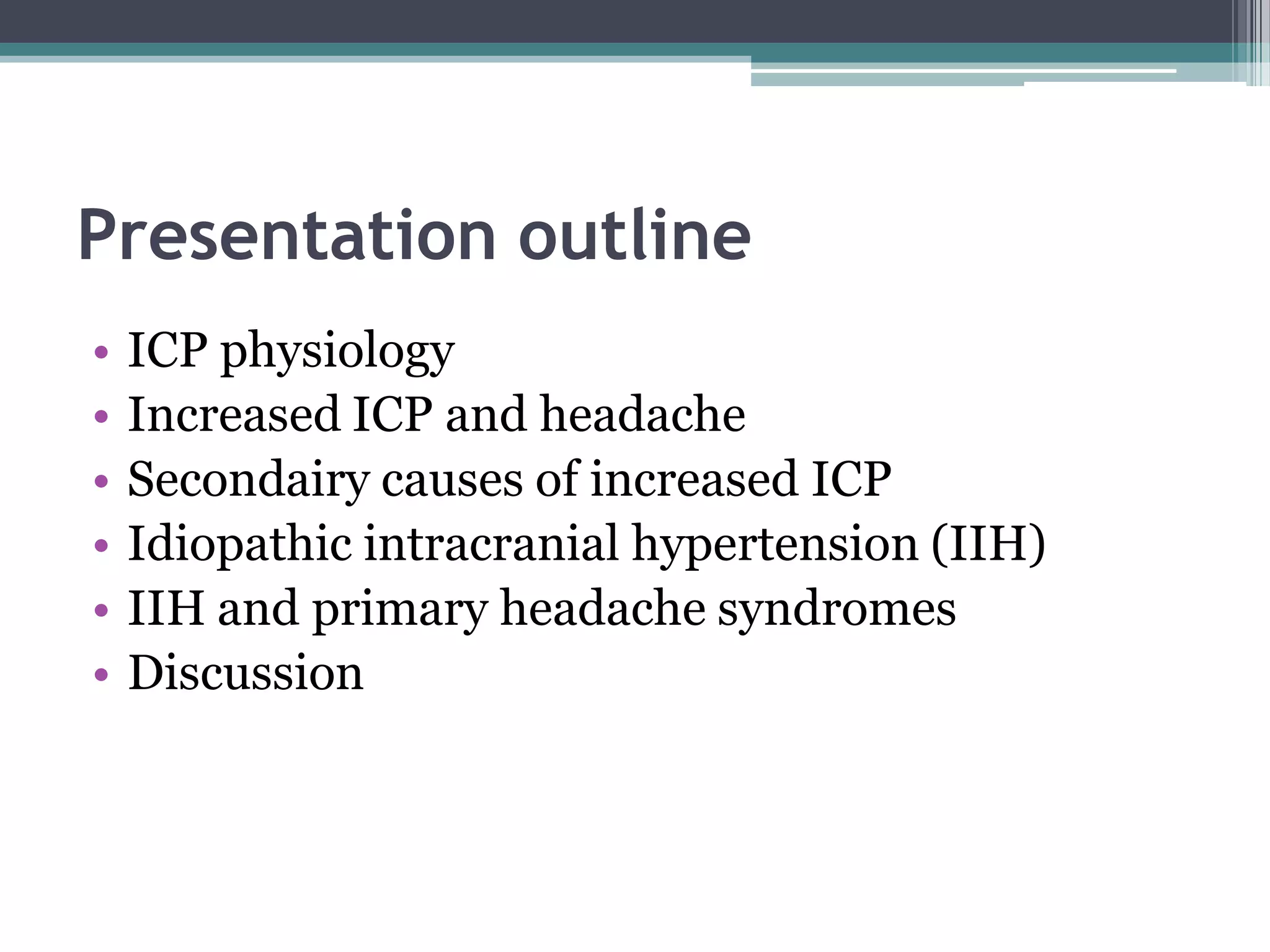 Intracranial hypertension and headache | PDF