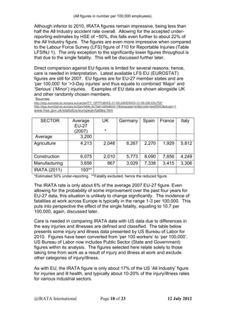 2011 irata statistics report final | PDF | Injuries | Diseases and ...