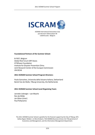 2011 iscram summerschoolprogrambook | PDF
