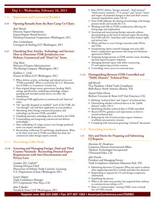 February 15-17, 2011 - ITAR Boot Camp Brochure | PDF