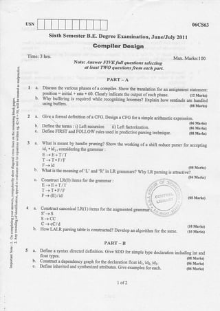 Computer Science and Information Science 6th semester(2011 June/July ...