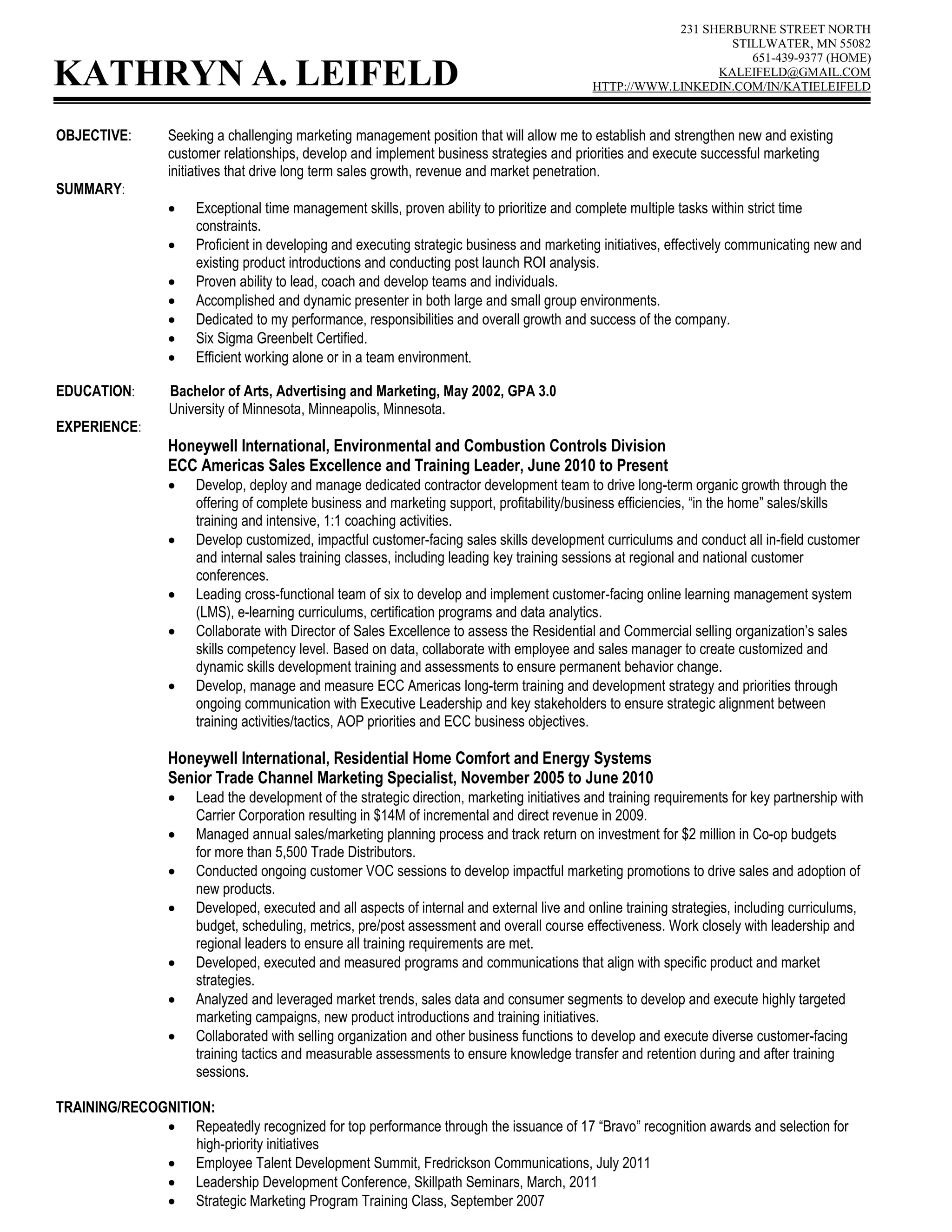 Katie Leifeld Resume | PDF