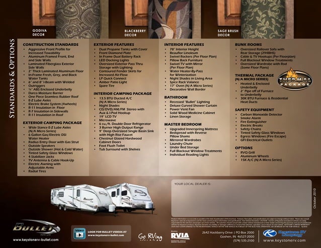 2011 Keystone Bullet Ultra Lite Travel Trailer | PDF