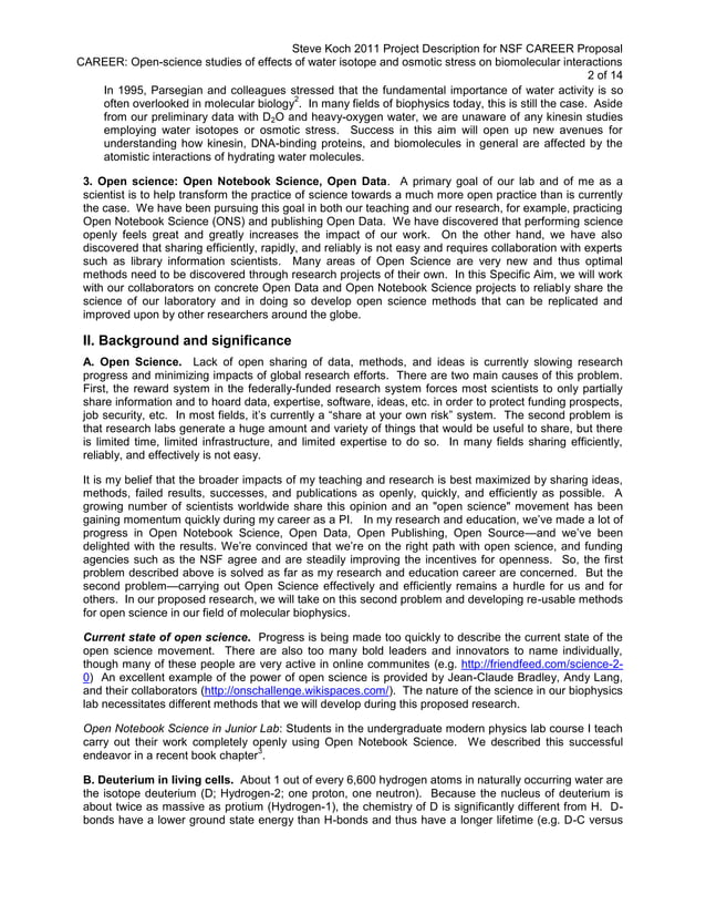 2011 NSF CAREER_Steve Koch Full Project Description | PDF