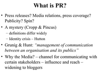 2011 Lecture Introduction to PR | PPT