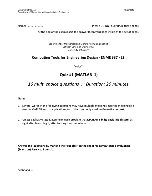 matlab example | PDF