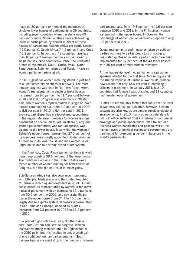 2011 The Millennium Development Goals Report [United Nations] | PDF