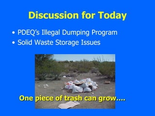 solid waste illegal dump | PPT