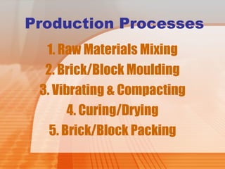 MMW cement brick & concrete block making | PPT