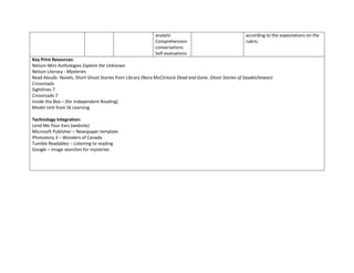 2011 mysteries unit sample year plan | DOCX