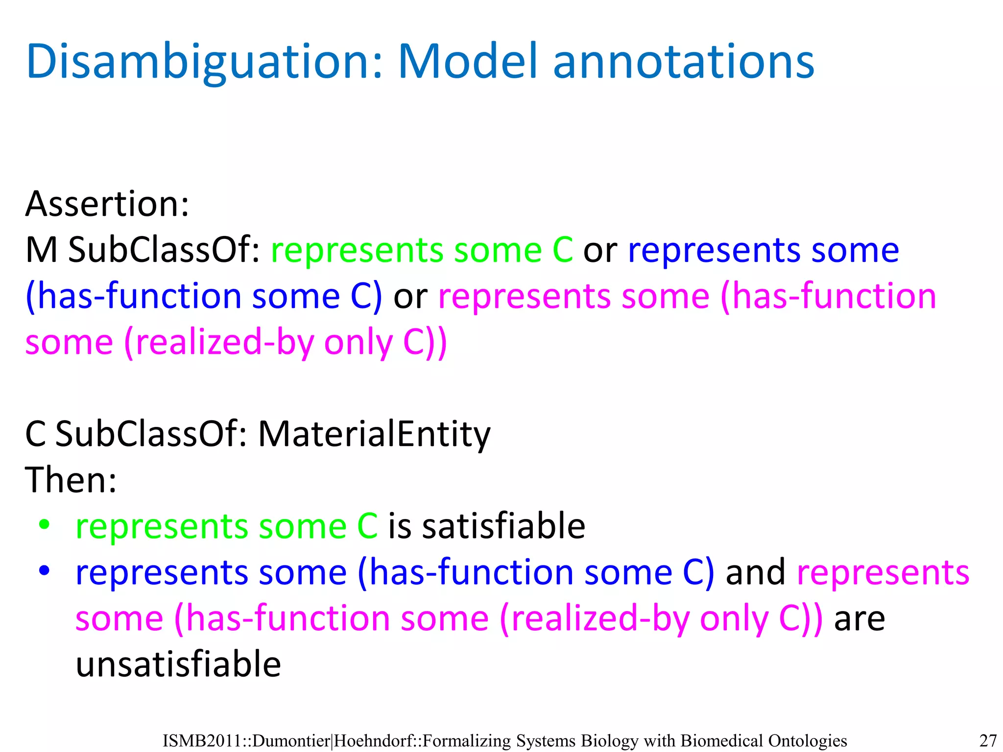 Formal representation of models in systems biology | PPT