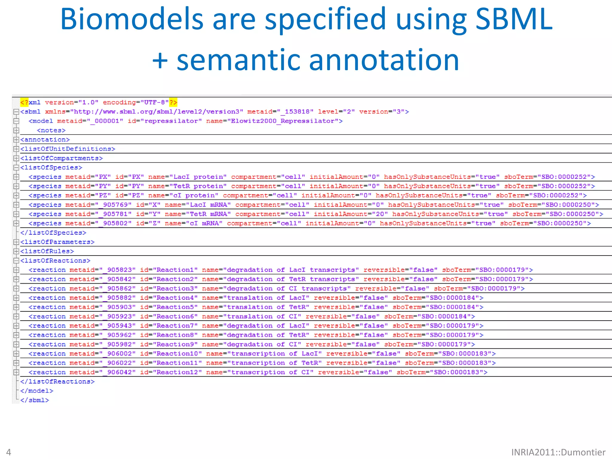 Formal representation of models in systems biology | PPT