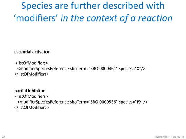 Formal representation of models in systems biology | PPT