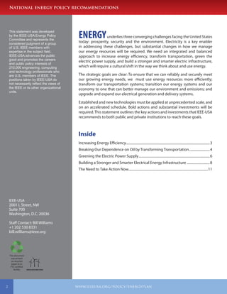 2011 National Energy Policy Recommendations IEEE-USA | PDF | Power and ...