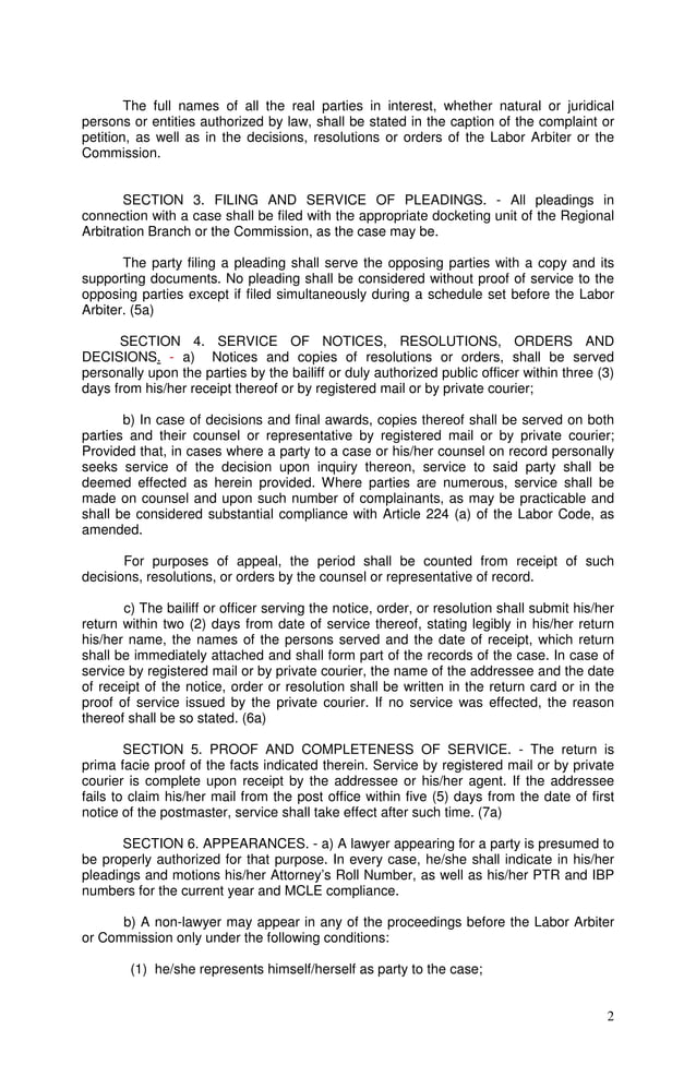 2011 nlrc rules of procedure | PDF