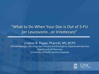 What to Do When Your Doc is Out of 5-FU | PPT