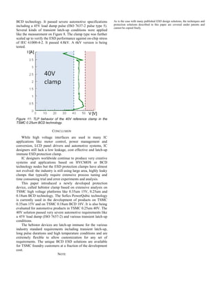 2011 Latch-up immune ESD Protection Clamp for High Voltage optimized on ...