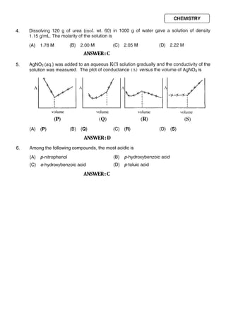 IIT-JEE Advanced 2011 Question Paper 1 | PDF