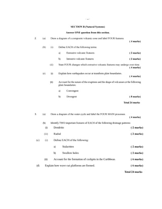 CSEC GEOGRAPHY PAST PAPER- PAPER 2- 2011 | PDF