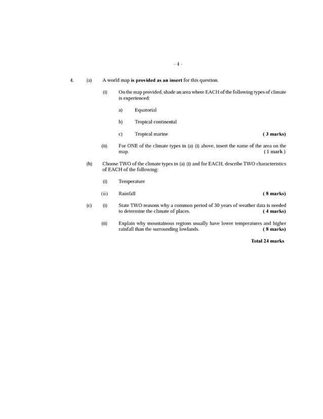 CSEC GEOGRAPHY PAST PAPER- PAPER 2- 2011 | PDF