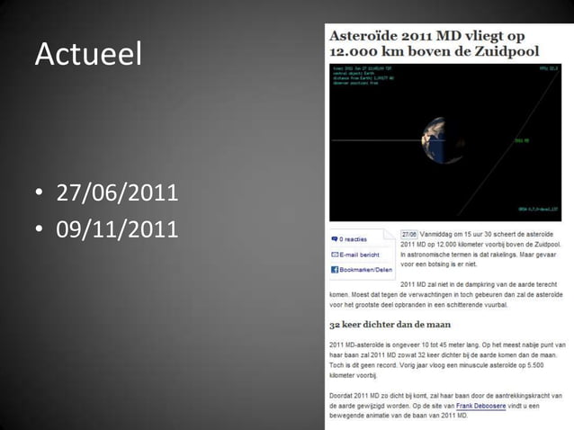 Oefenzitting 5: Presentatie Asteroïden | PPTX